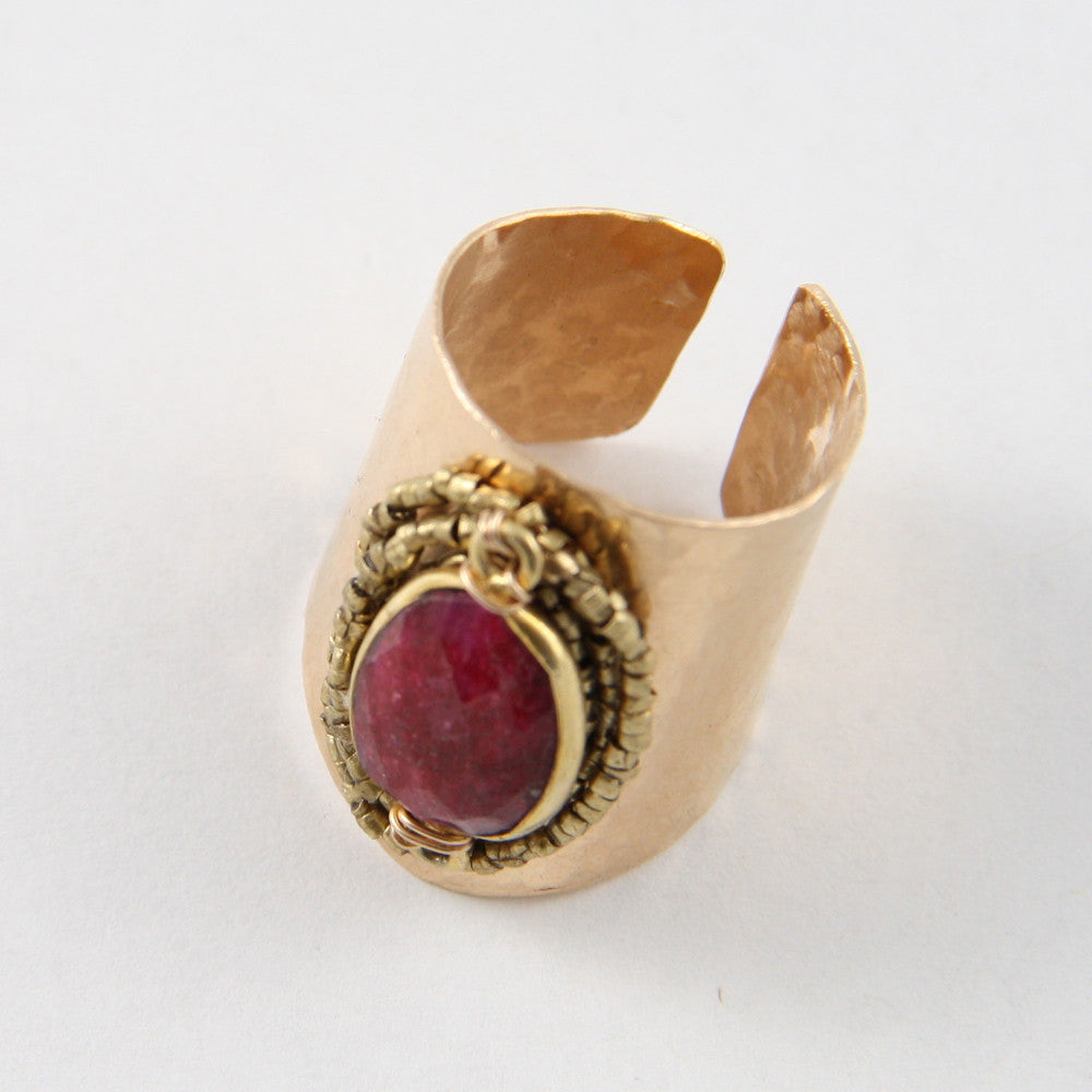 bohemian ruby ring